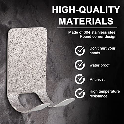 FRIUSATE 6 Pack Razor Holder for Shower Wall Shaver Holder Multi-Purpose Hook Stainless Steel Wall Hook Self-Adhesive Razor Shower Holder Bathroom Kitchen