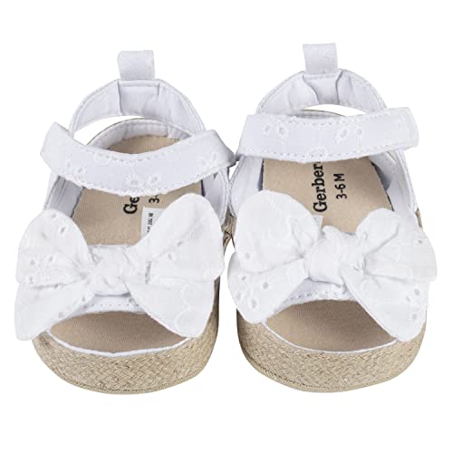 Gerber baby girls Espadrille Sandal Crib Shoe, Eyelet, 3-6 Months Infant US