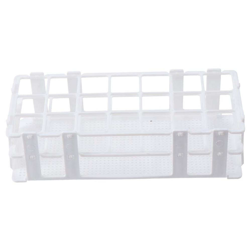 HOBBYIN Plastic Test Tube Rack for 30mm Tube, 21 Well, White,Detachable (21 Hole) Tube Box