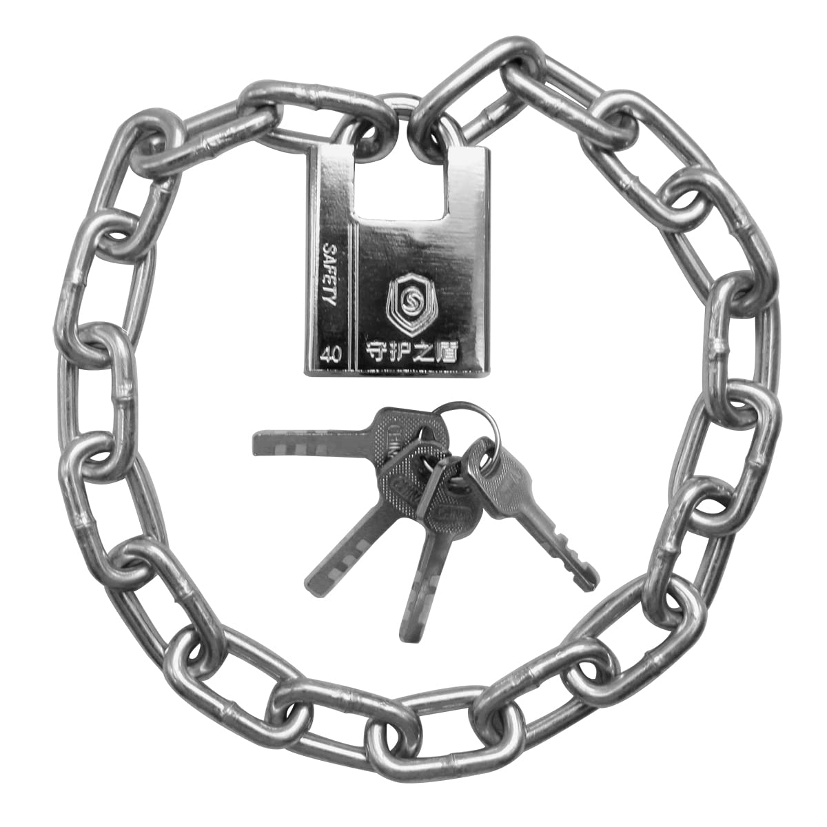 Chain Locks,Security Chain and Lock Kit,with 40mm Cut Proof Lock, for Motorbike, Bike, Generator, Gates, Bicycle, Scoote