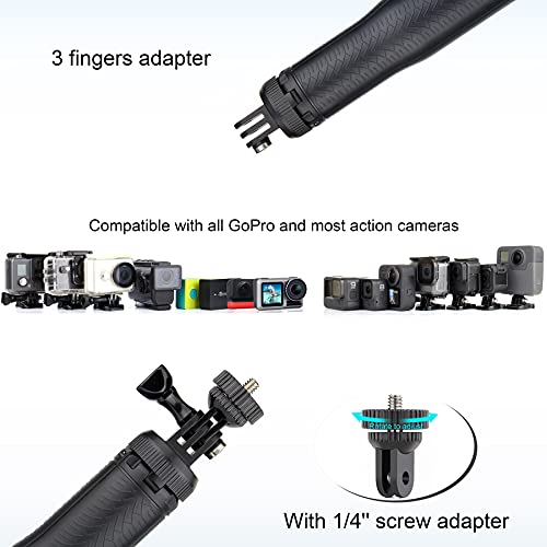 YALLSAME Floating Selfie Stick for GoPro Hero 11 10 9 8 7 6 5 4 Mini Max Session, Insta360, AKASO, DJI OSMO Action Camera, 4 in 1 Used as Underwater Waterproof Pole Monopod Hand Grip Tripod Stand