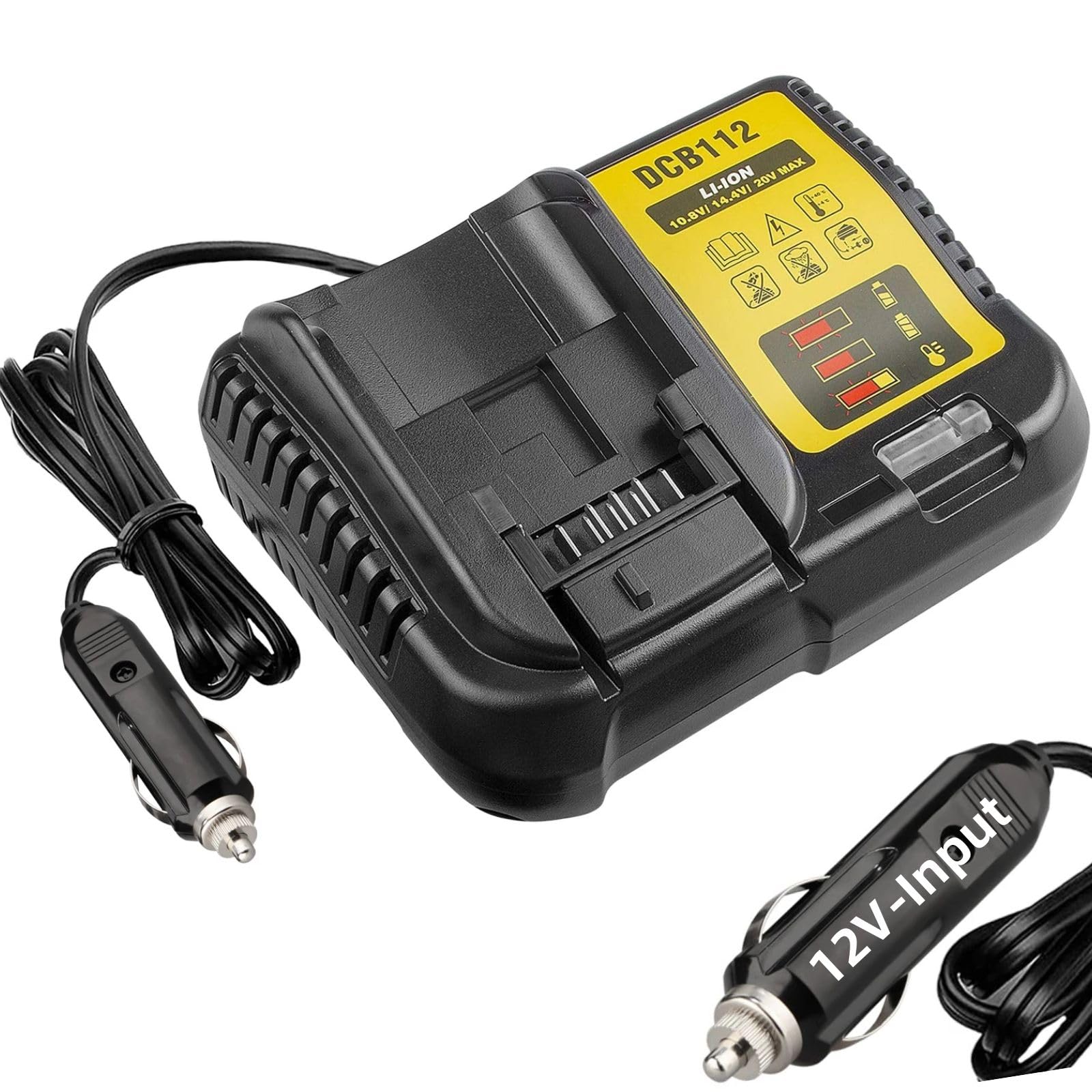 DCB112 Charger Replacement for Dewalt 20V MAX 12V Multi Voltage Battery Car Charger,Rapid Batteries Chargeur,Portable Mini Fast Charger,for Dewalt DIY Charger Adapter(Cigarette Lighter Plug)