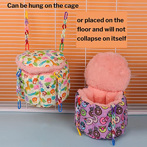 Jevnd Rat Hanging Bed, Sugar Glider Cage Accessories, Guinea Pig Warm Sleeping Nest Bed, Small Animals Cage Hammock for Squirrel, Hamster, Parrot