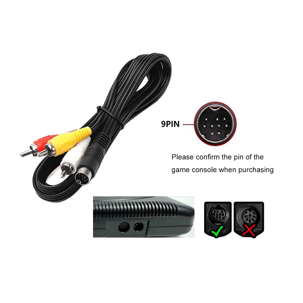 CHILDMORY 1.8m Audio Video AV Wire Cable 9Pin to RCA Connection Cord for Genesis 2 3