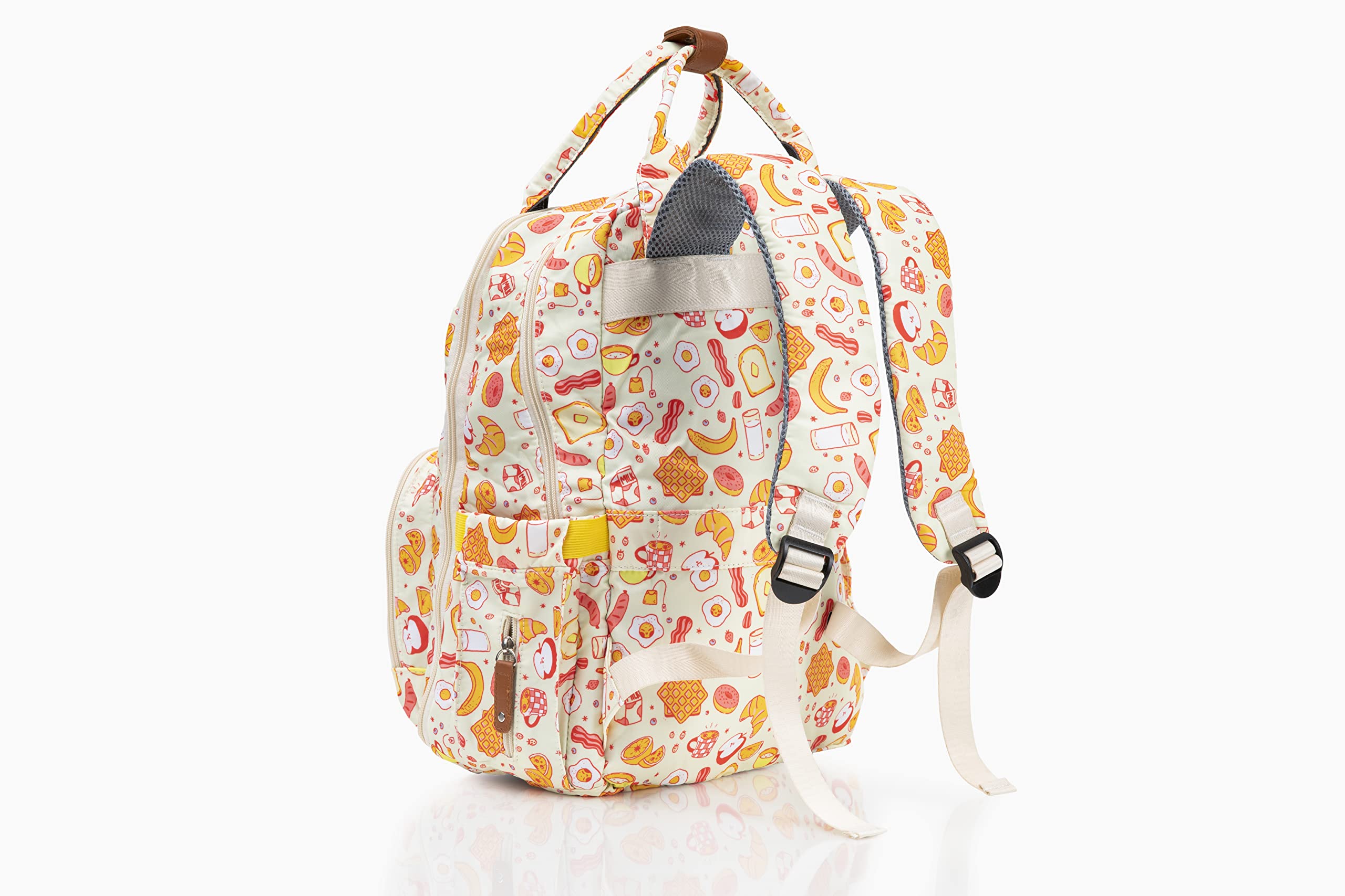 Goo Goo Goods Diaper Bag | Breakfast Design Diapering Bag | Travel Backpack for Parents | Multifunction Maternity Back Pack | Water Resistant | Large Capacity | Baby Changing Bag | Parent Helper Bag