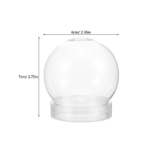 PRETYZOOM 10pcs Christmas Plastic Snow Globe with Screw Off Cap White Base Clear Fillable Water Globe DIY Snow Globes for Holiday Crafts Home Decoration Display Plant 4Inch