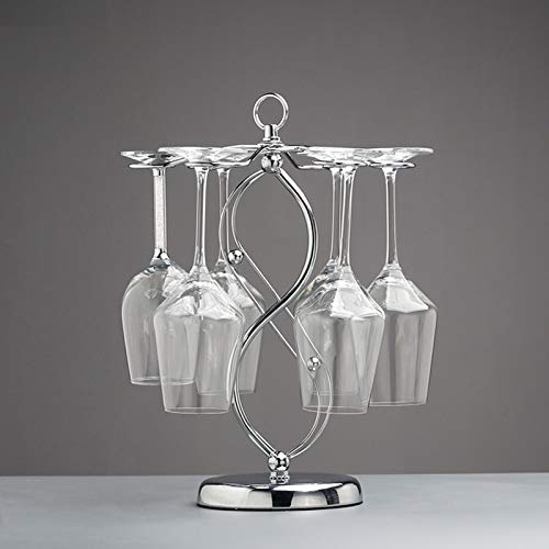 FIAMER Countertop Wine Glass Holder Stemware Rack Air Drying System Kitchen Bar Storage Rack Desktop Goblet Storage Rack Metal Glasses Display Stand⦠(15in*10.6in*5.9in)