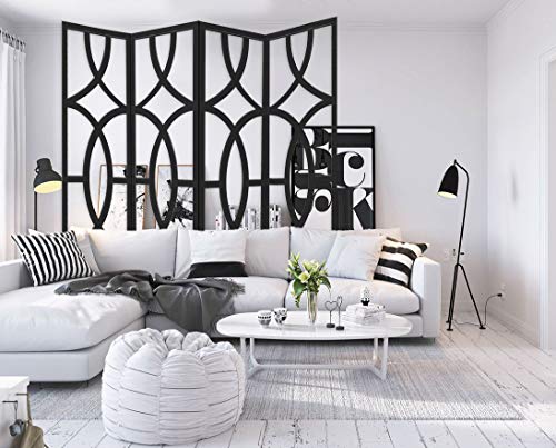 Screen Gems Savoy Screen SG-281-84" x 84" Room Divider, Black