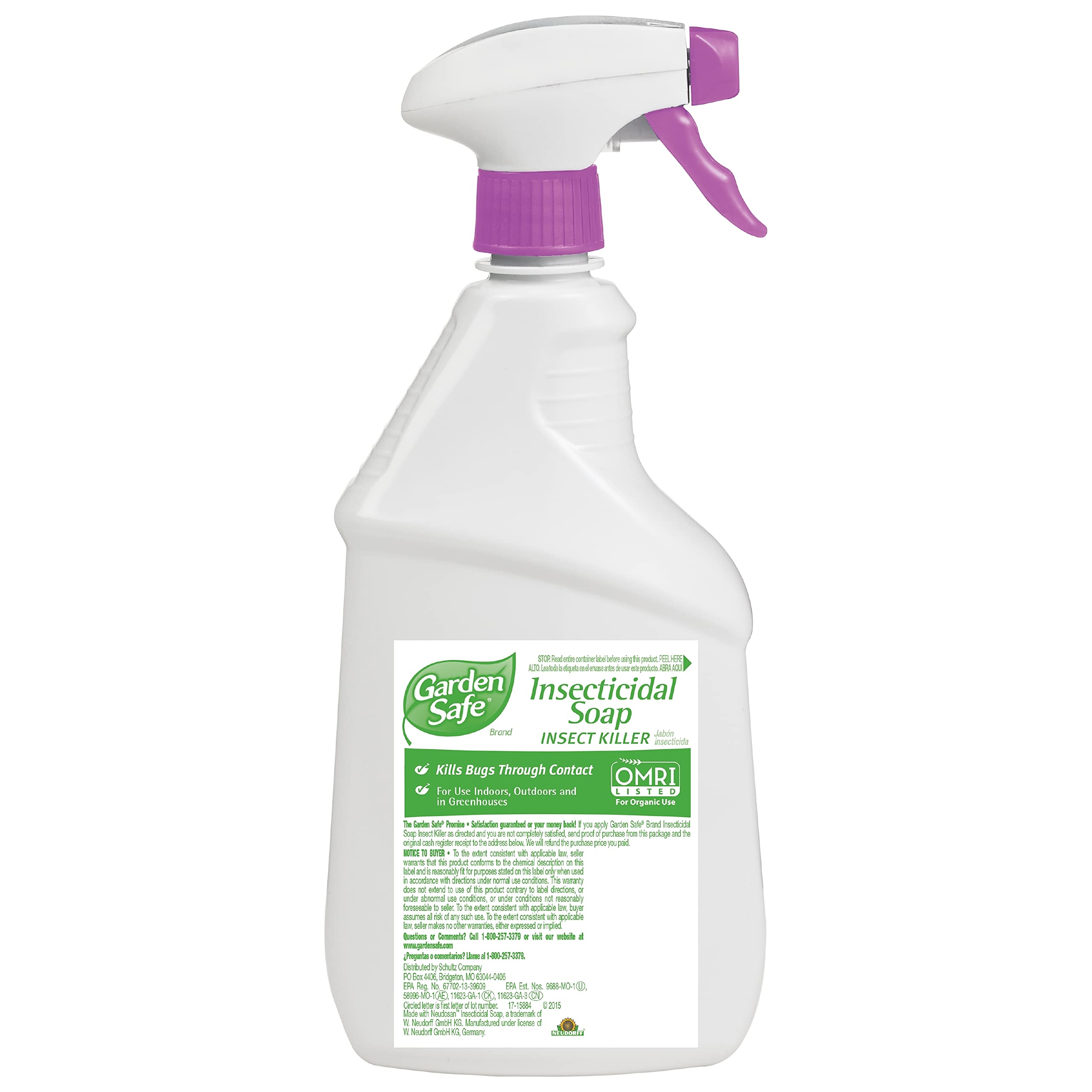 Garden Safe Insecticidal Soap Insect Killer, Kills Bugs Through Contact, Controls Aphids, Whiteflies, Mealybugs, For Organic Gardening, (RTU Spray) 24 fl Ounce