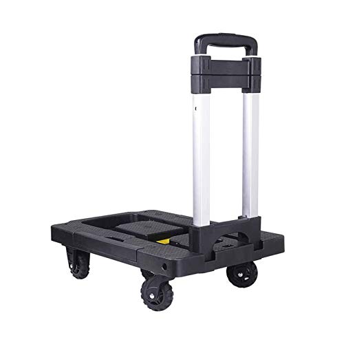 FBITE Folding Hand Truck 5-Wheel Folding Trolley, Maximum Load-Bearing 60 kg Folding Hand Dolly for Shopping, Business Travel, Cargo Handling, Home Office.