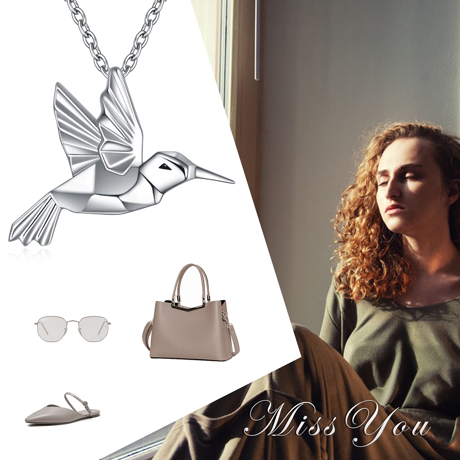 CRMAD Hummingbird Urn Necklace for Ashes Sterling Silver Jewelry for Women Memory Necklace (hummingbird)