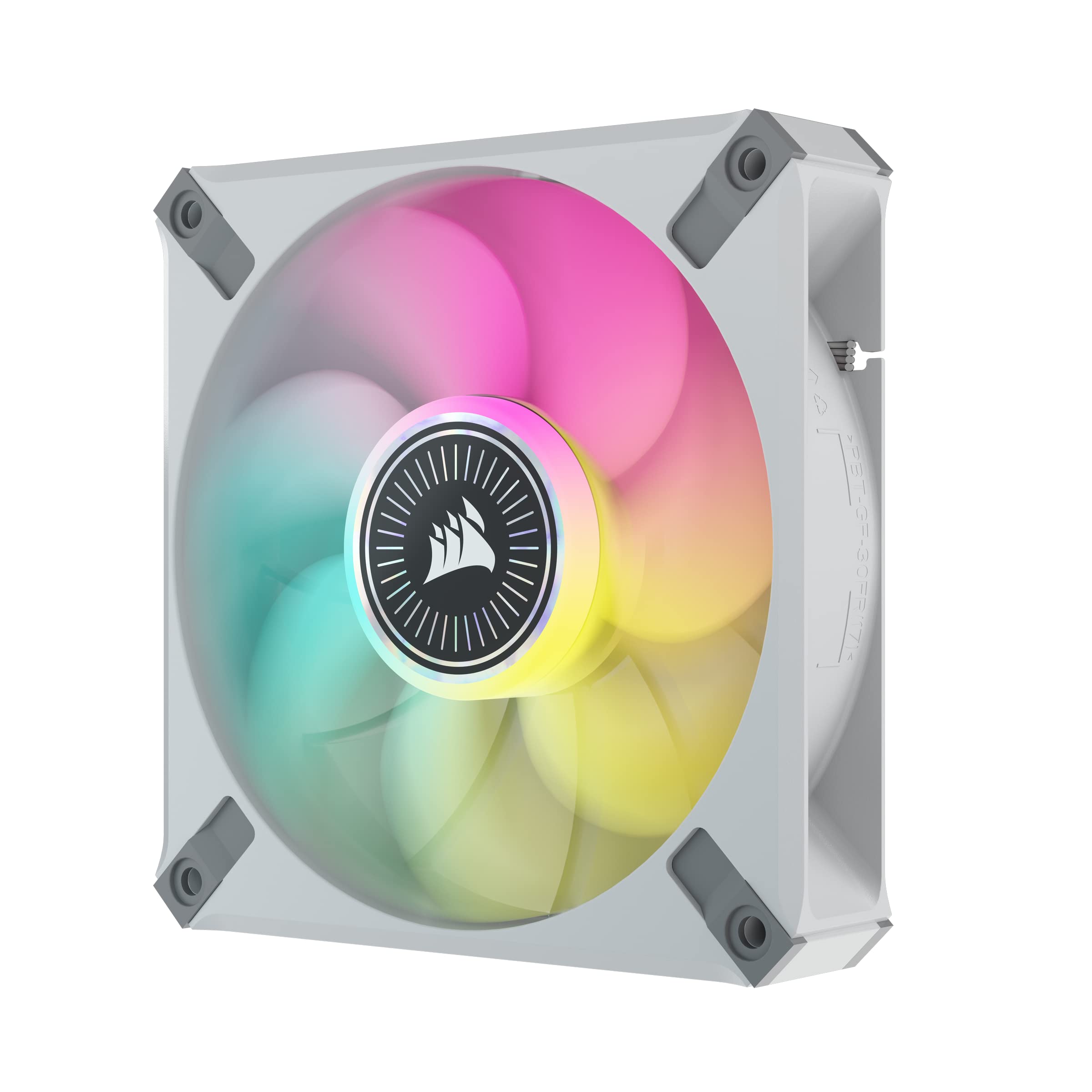 CORSAIR ML120 RGB ELITE, 120mm Magnetic Levitation RGB Fan with AirGuide, Single Pack - White Frame