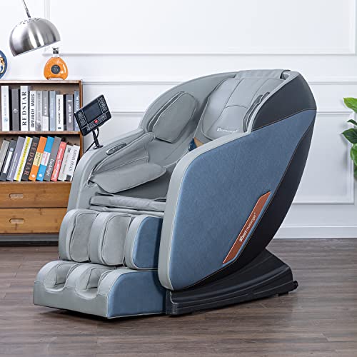 Massage Chair,Full Body Zero Gravity Recliner Chair with Smart Large Screen Bluetooth Speaker Wormwood Back and Calf Heating Therapy Foot Roller Air Massage System for Home Office,Black