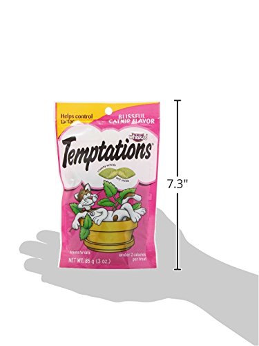 TEMPTATIONS Classic Treats for Cats Blissful Catnip Flavor 3 Ounces (Pack of 12)