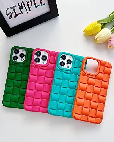 Ginkgonut Compatible with iPhone 14 Pro Case for Women/Girls, Cute 3D Laid Desgin Soft Silicone Shockproof Raised Bumper Corners Case for iPhone 14 Pro(Orange)