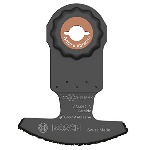 BOSCH OSM212LG 1-Piece 2-1/2 In. x 1/8 In. StarlockMax Oscillating Multi Tool Grout & Abrasive Carbide Grit Segmented Saw Blade for Extreme-Duty Applications in Grout Removal