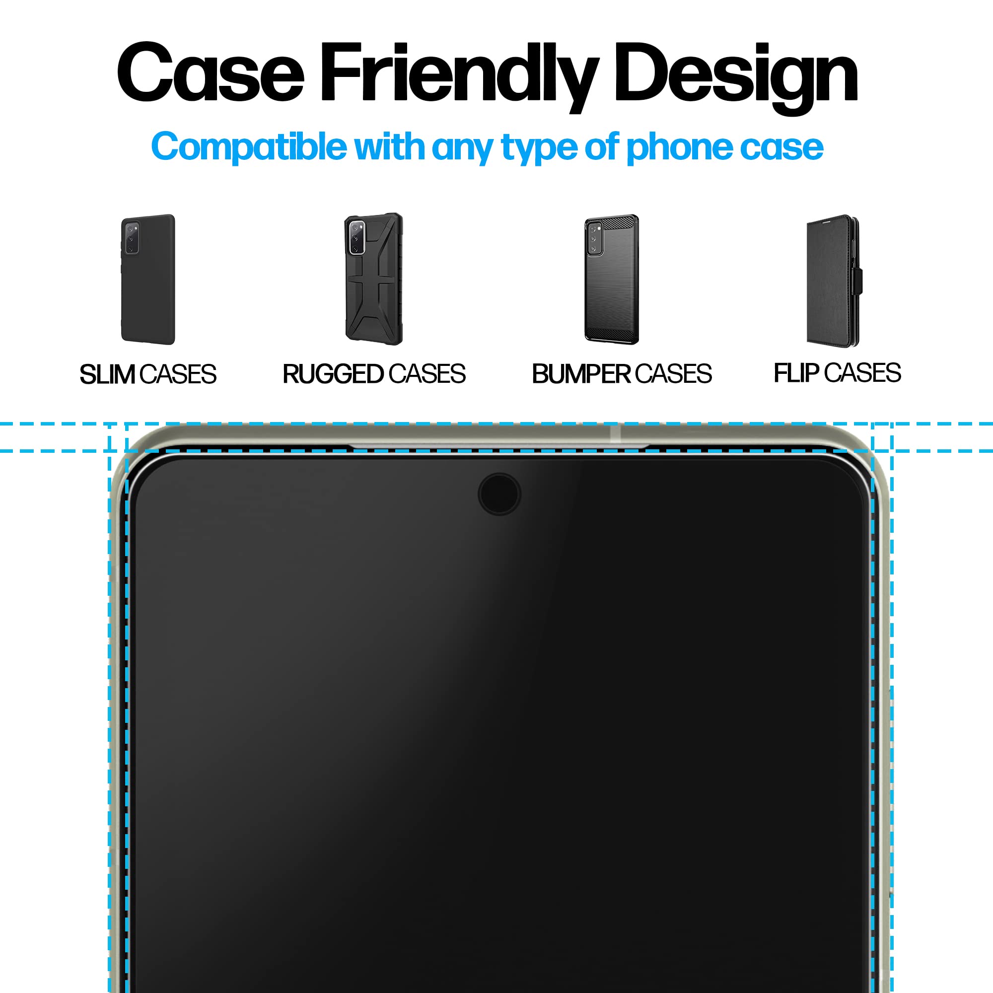Power Theory Designed for Samsung Galaxy S21 FE 5G Screen Protector Tempered Glass [9H Hardness], Easy Install Kit, 99% HD Bubble Free Clear, Case Friendly, Anti-Scratch, 2 Pack