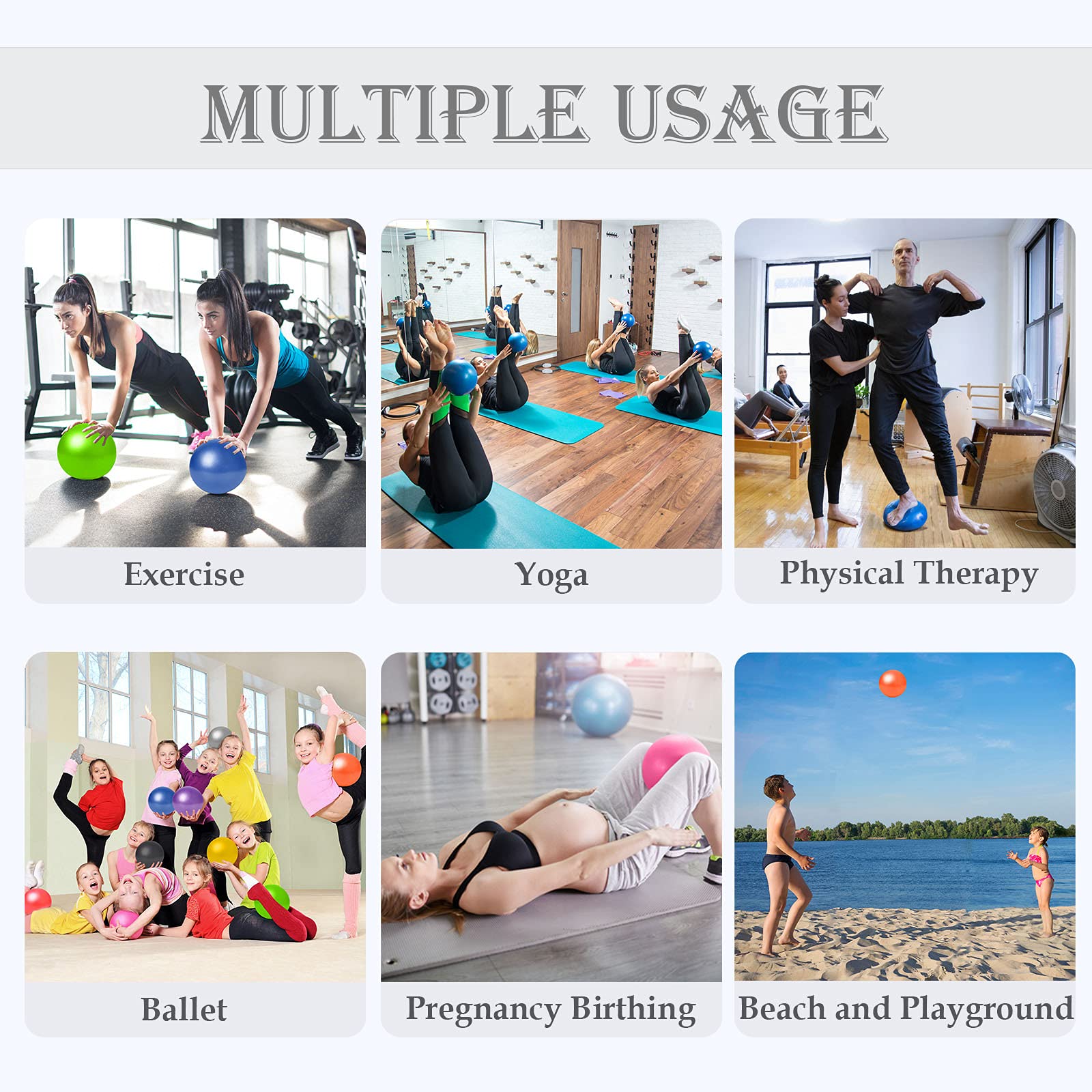 Goonidy PL-SEB-014 Small Pilates Ball, Therapy Ball, Mini Workout Ball PL-SEB-014
