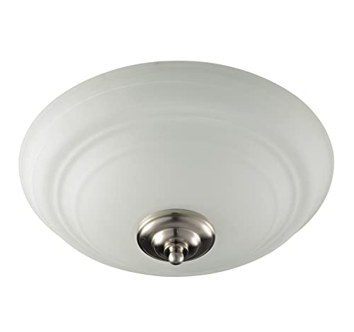 Lift Bridge Kitchen & Bath Decorative Round 70 CFM Bathroom Ceiling Ventilation & Exhaust Fan with Light and Glass Globe, Quiet 2.0 Sones Bath Fan