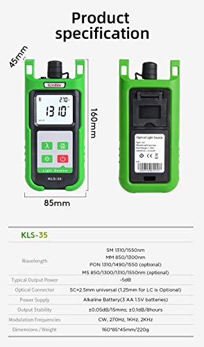 FTTH OLS Tester Pocket Sized Optical Single Mode Light Source 1310/1550m (KLS-35-S)