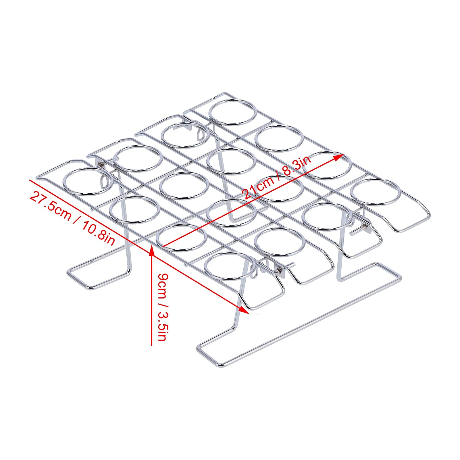 Cupcake Cone Baking Rack, Ice Cream Cone Baking Rack 16 Cavity Stainless Steel Ice Cream Cone Holder Stand Metal Waffle Cones Holder Foldable Cake Decorating Pastry Tray for Baking, Cooling, Display