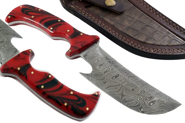 Custom handmade Damascus steel fixed blade hunting knife. PPI-18