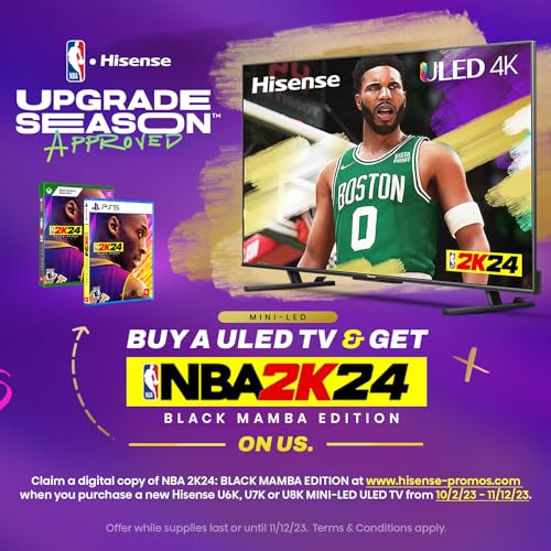 Hisense 75-Inch Class U7 Series Mini-LED ULED 4K UHD Google Smart TV (75U7K, 2023 Model) - QLED, Native 144Hz, 1000-Nit, Dolby Vision IQ, Full Array Local Dimming, Game Mode Pro, Alexa Compatibility
