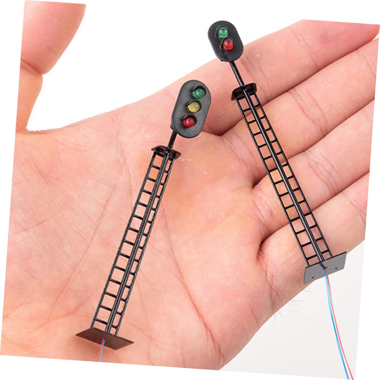 COHEALI 5pcs Model Train Lights ho Train Railroad Crossing Sign ho Scale Signals Catalog Mini Landscape Light Model Trains Miniatures Mini Signal Light Model Sand Table abs red Light