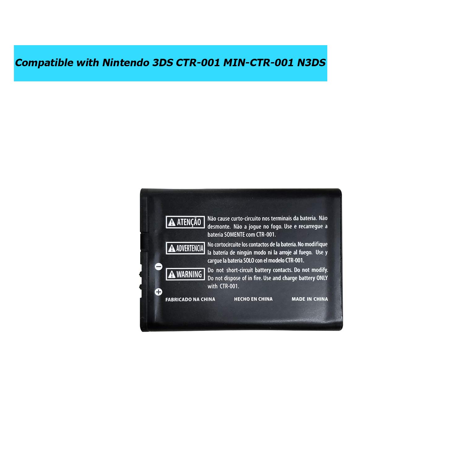 Vvsialeek CTR-003 Replacement Battery Compatible with Nintendo 3DS CTR-001 MIN-CTR-001 N3DS with Toolkit