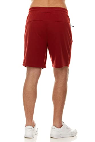 PURE CHAMP Mens Shorts 3 Pack Tech Fleece Gym Shorts for Men Athletic Workout Shorts with Zipper Pocket and Drawstring Size XS-3XL(SET-02 L)