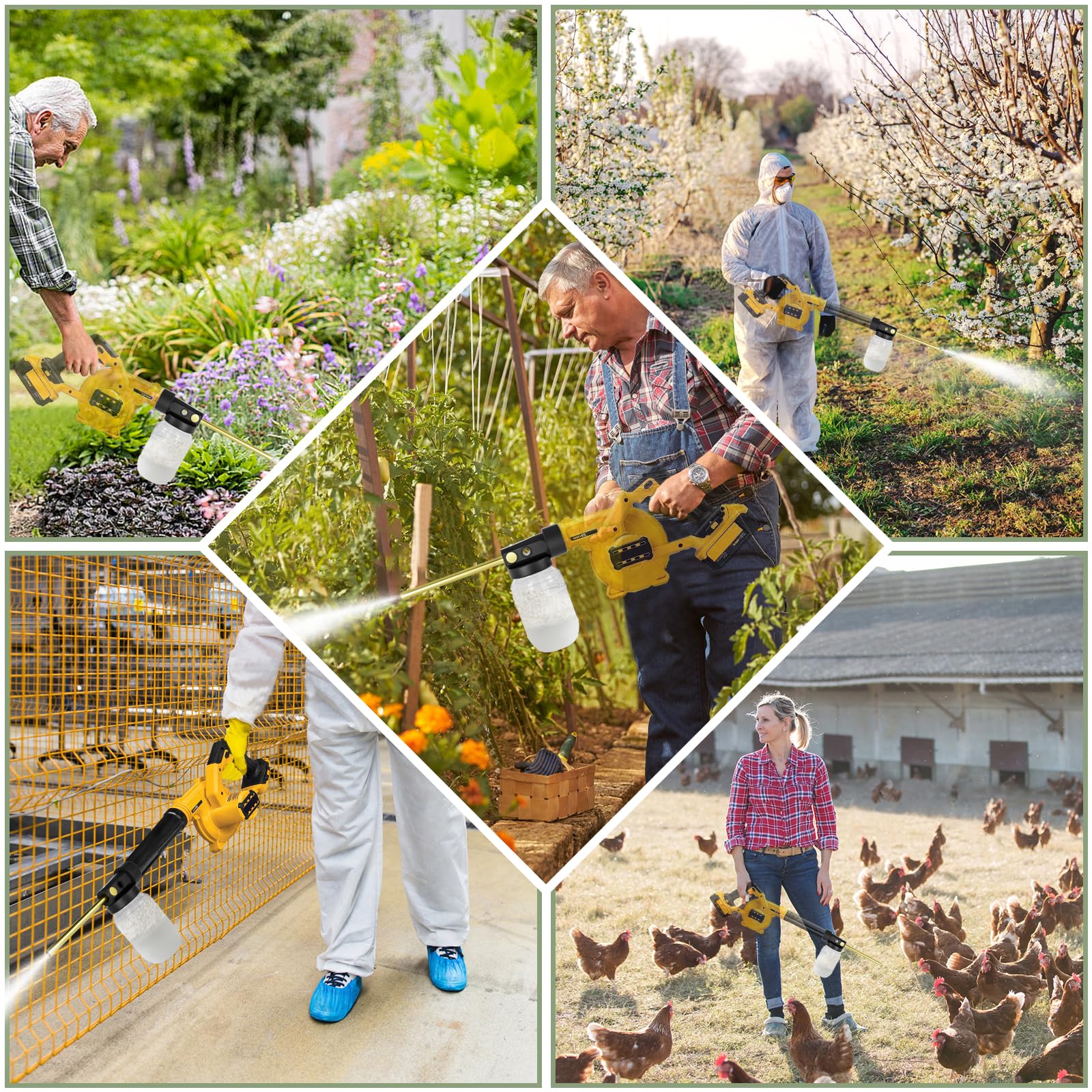 Dinftin Garden Dust Applicator – Diatomaceous Earth Powder Duster Sprayer for Plants and Gardens, Perfectly for DeWalt 20V MAX Blower DCE100B(Machine not Included)