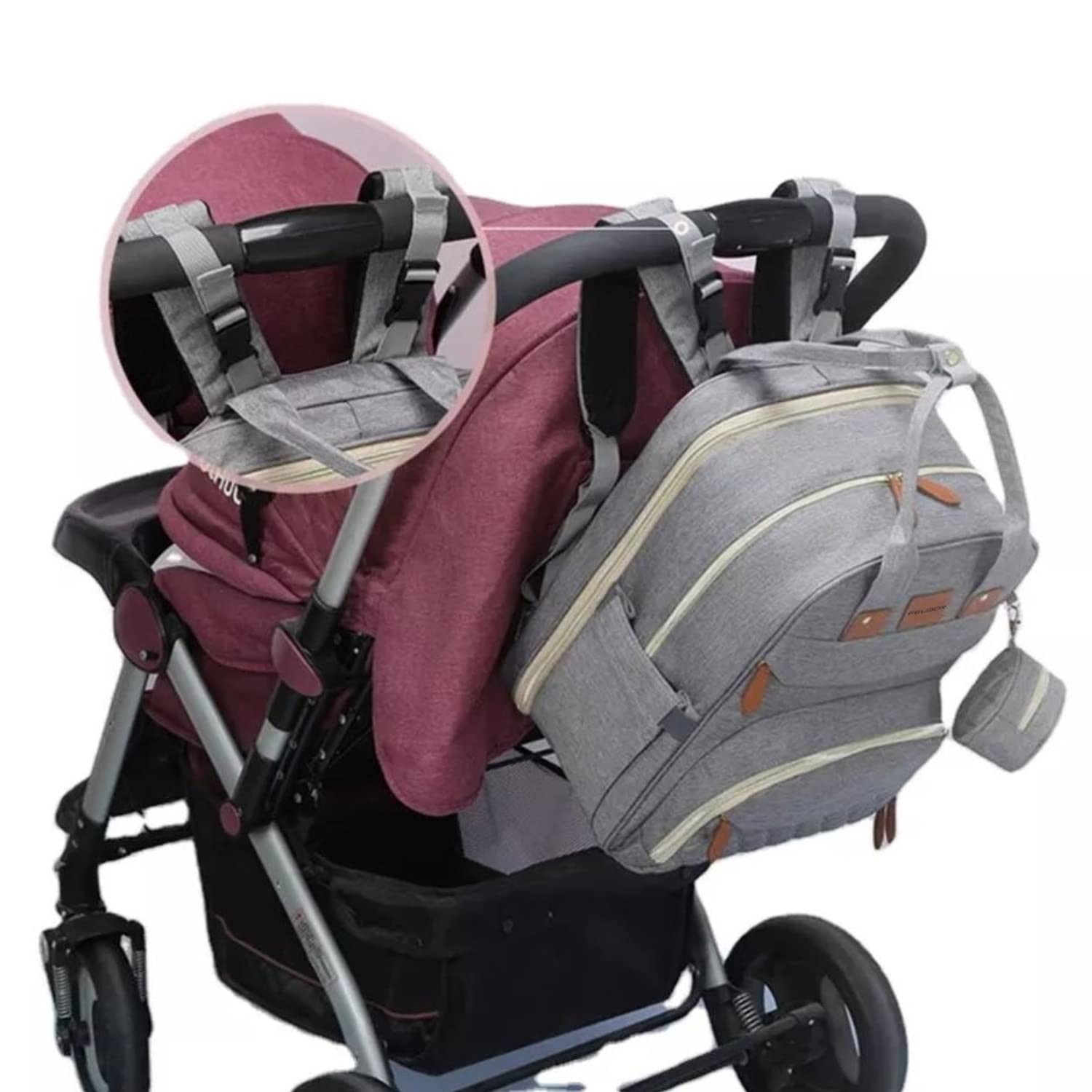 FEUBOR Unisex Diaper Bag Backpack with Crib, Multifunctional Backpack with Bed, Mom and Baby Bag, Large Waterproof Mom and Baby Backpack, Bag with Stroller Straps