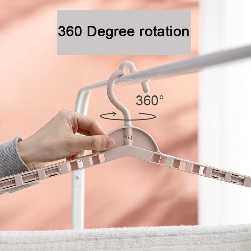 Foshine 4 Pack Extra Large Hangers Big Clothes Hangers Enlarge Adjustable Shoulder 16.5"-26" Drying Hanger Sturdy for Wide Polos Tops Cardigans Quilt Bath Towel Big and Tall Shirts (Light Pink)
