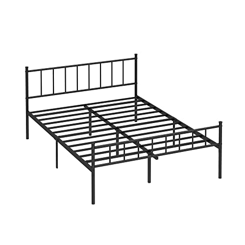 HLIPHA Full Size Metal Platform Bed Frame with Heavy Duty Steel Slat Support,14" Height Easy Assembly Mattress Foundation,No Box Spring Needed,Black
