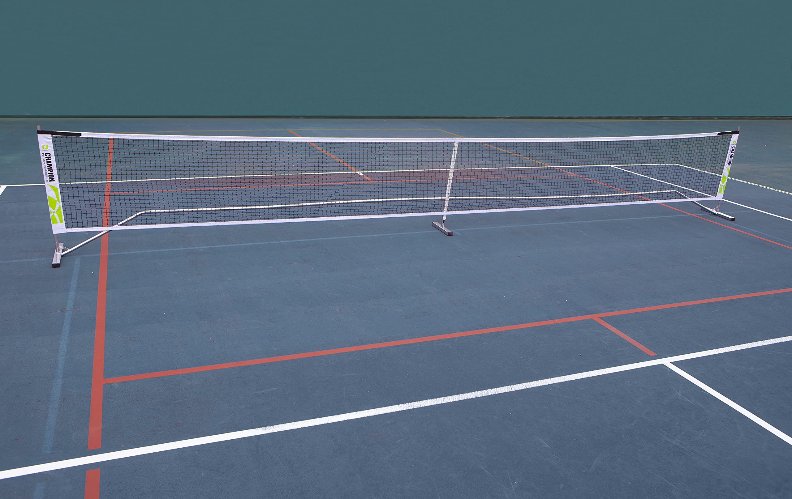 Champion Portable Pickleball Net System | Regulation Size 22 Foot Length | Snap Together Steel Frame with Net and Carry Bag | Easy Assembly