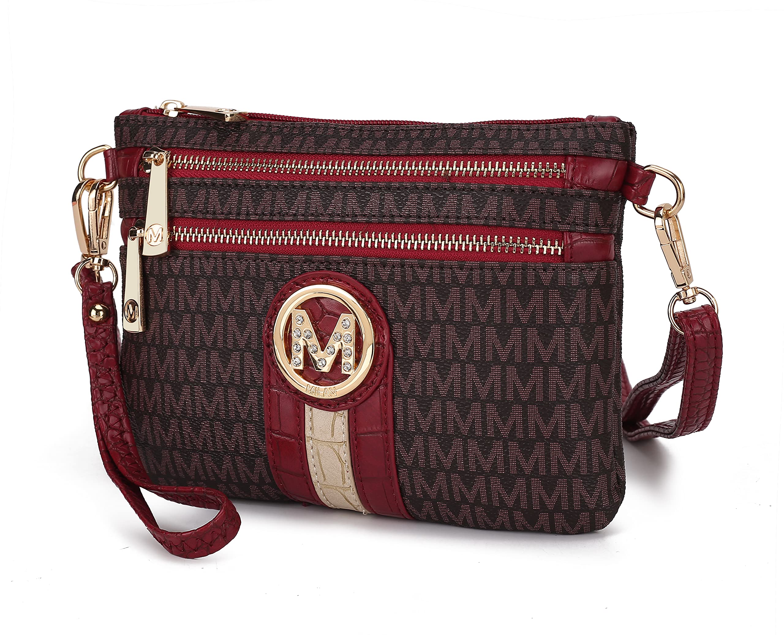 MKF Collection Women Crossbody Bag, Adjustable Strap Small WristletHandbag Shoulder Bag By Mia K
