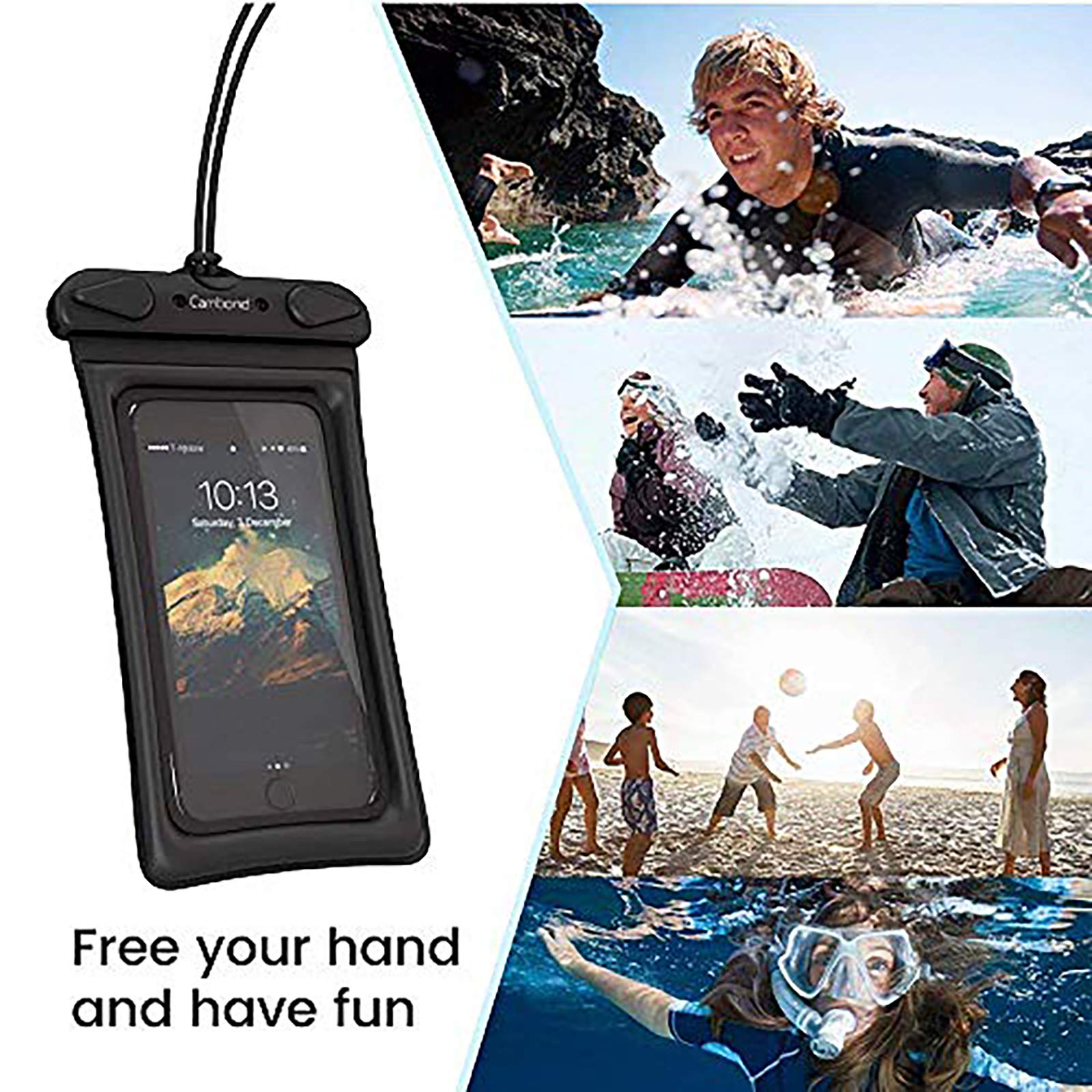 Cambond Waterproof Phone Pouch Compatible with iPhone, 3 Pack Waterproof Phone Case, Water Proof Cell Phone Pouch Dry Bag for iPhone 13, 13 Mini, 13 Pro Max, 12, 11, XS, XR, X, Galaxy