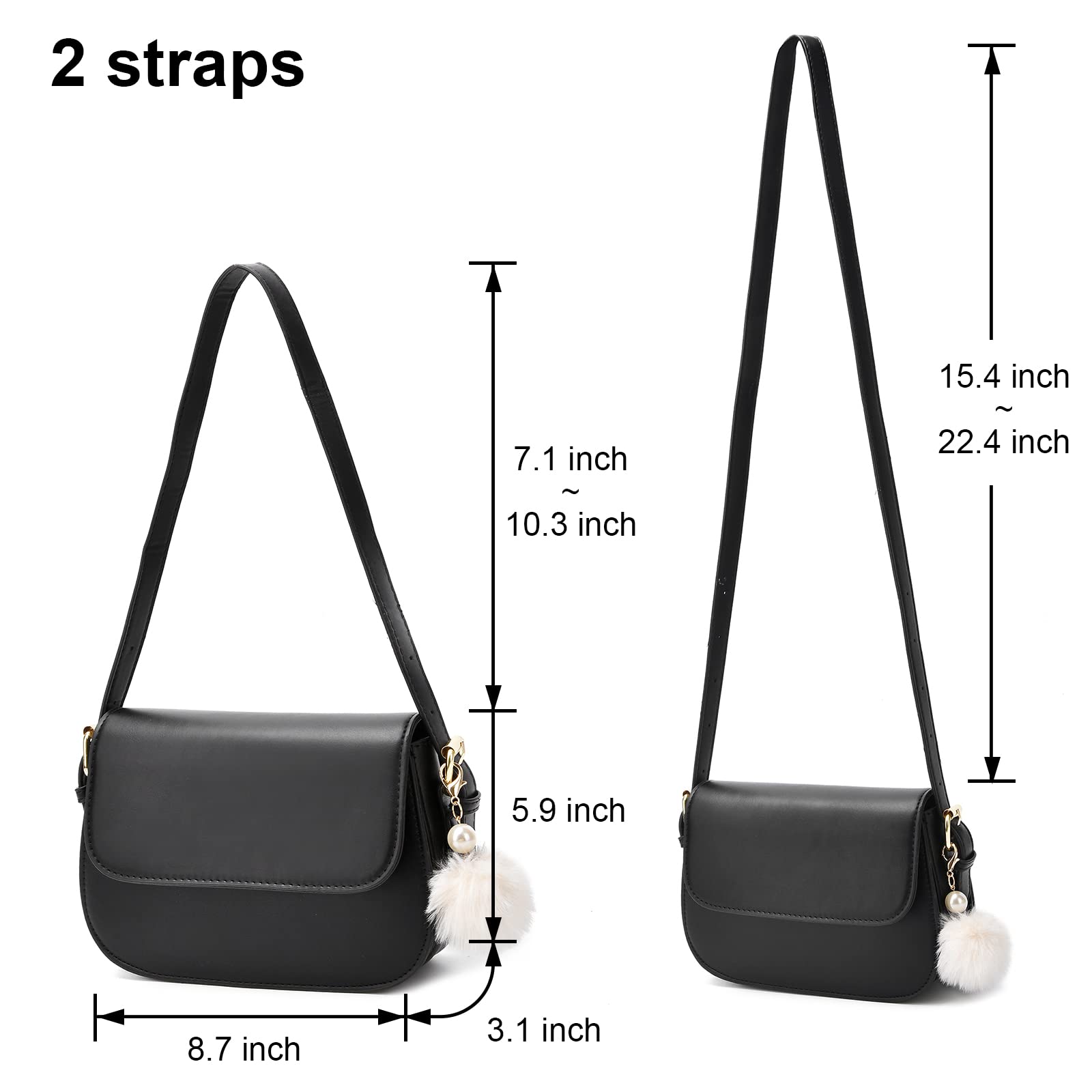 Crossbody Bag for Women, Small Cellphone Handbag Flap Saddle Purses Shoulder Bags with Adjustable Strap (Brown)