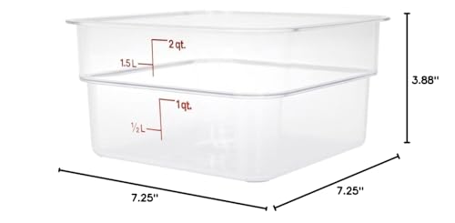 Cambro 2SFSCW135 CamSquare Food Container 2 qt. 7-1/4" x 7-1/4" x 3-7/8" clear