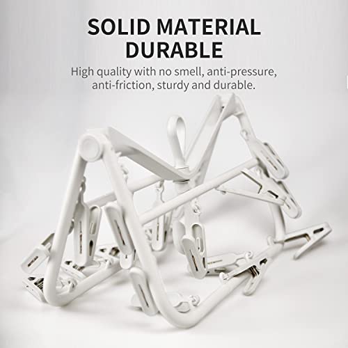 Foyer Nuage Plastic PP Drying Hanger, Anti-Rusty Drying Rack for Clothes, Socks, Lingeries, Delicates, Drying Hanger with 20 Clips for Baby Clothes, Towels