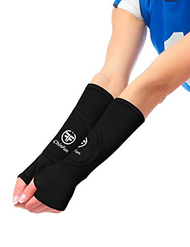 ChinFun Volleyball Arm Sleeves for Girls Women Passing Forearm Sleeve with Pads Kid Youth Adult Volleyball Training Equipment for Protect Arms from Sting 1 Pair Black Size 10 Inches