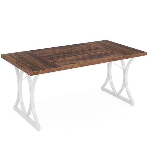LITTLE TREE 63 β Dx31βW x 30β H Executive Desk, Farmhouse Large Computer Home Office Desk, Small Conference Room Table for 4-6 Person