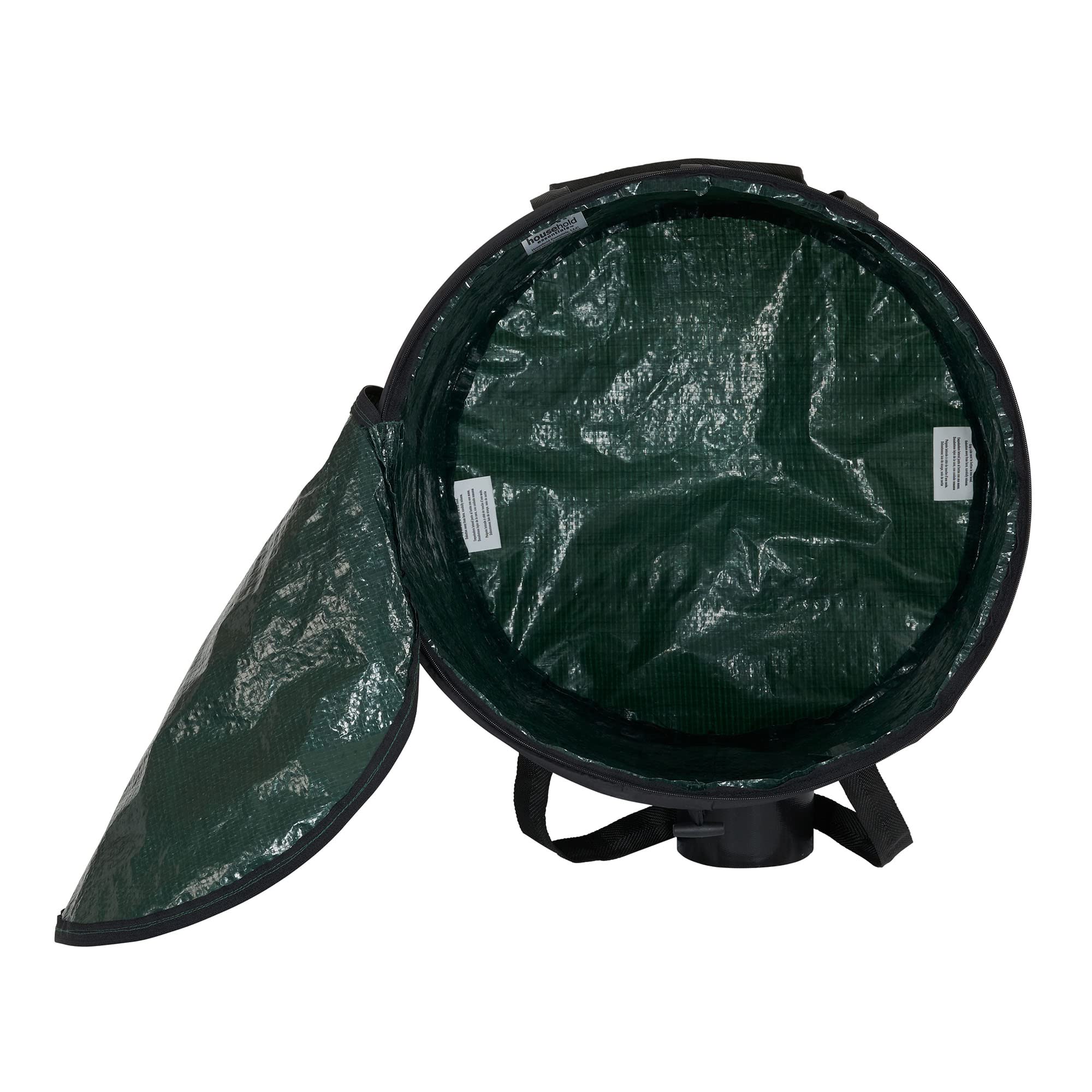Household Essentials Pop Up Hamper, Pop Up Camping Trash Can, Great for Outdoor or Indoor Use, Portable and Collapsible with Zippered Top, Green