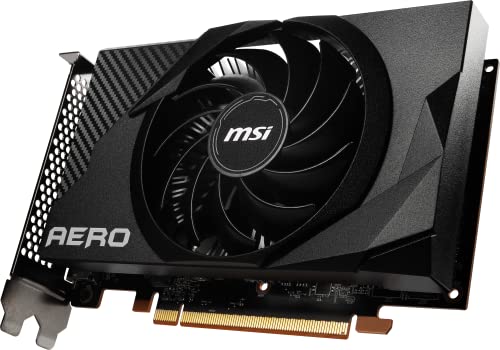 MSI Gaming Radeon RX 6400 64-bit 4GB GDDR6 DP/HDMI PCIe 4 Torx Single Fan FreeSync DirectX 12 VR Ready ITX OC Graphics Card (RX 6400 AERO ITX 4G)
