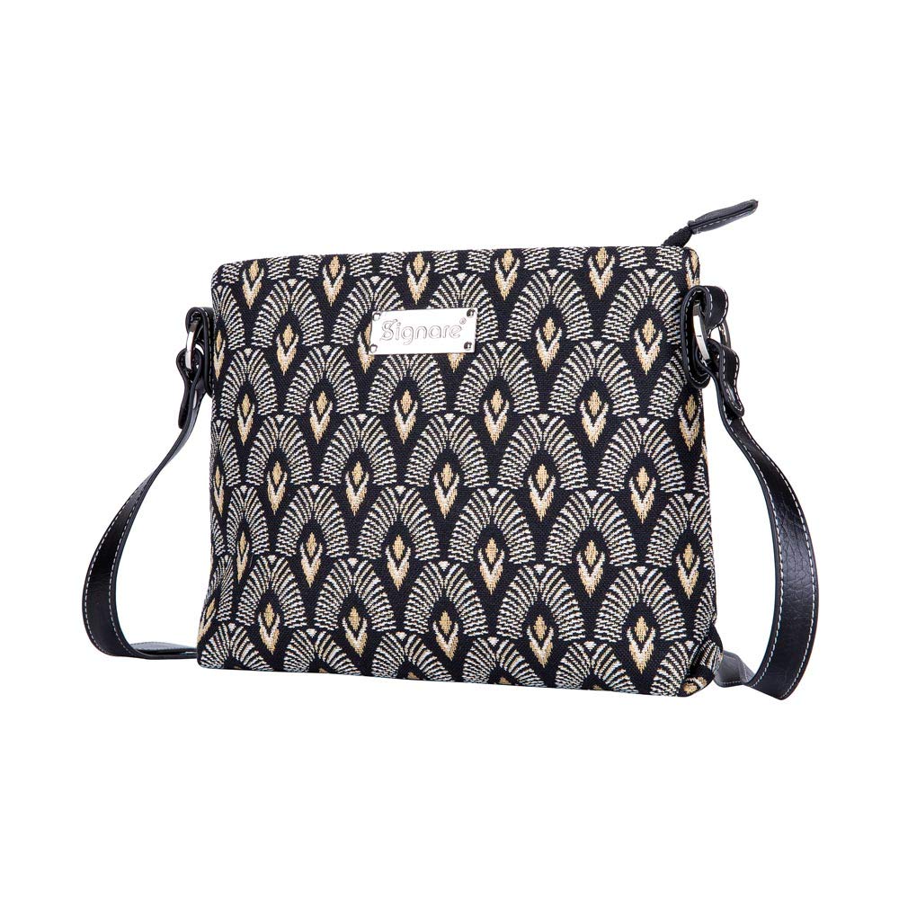Signare Tapestry Crossbody Bag Shoulder Purse for Women In Luxor Art Deco Style Design (XB02-LUXOR)