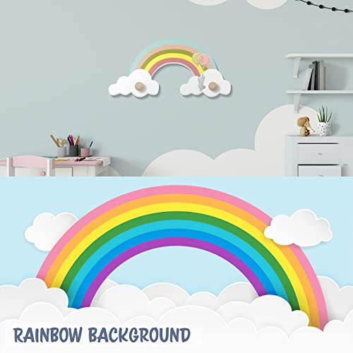Jfbav Wooden Coat Hook Rainbow Wall Hanging Wall Hook Cute Children's Room Creative Children's Room Wall Clothes Hat Hangerā¦