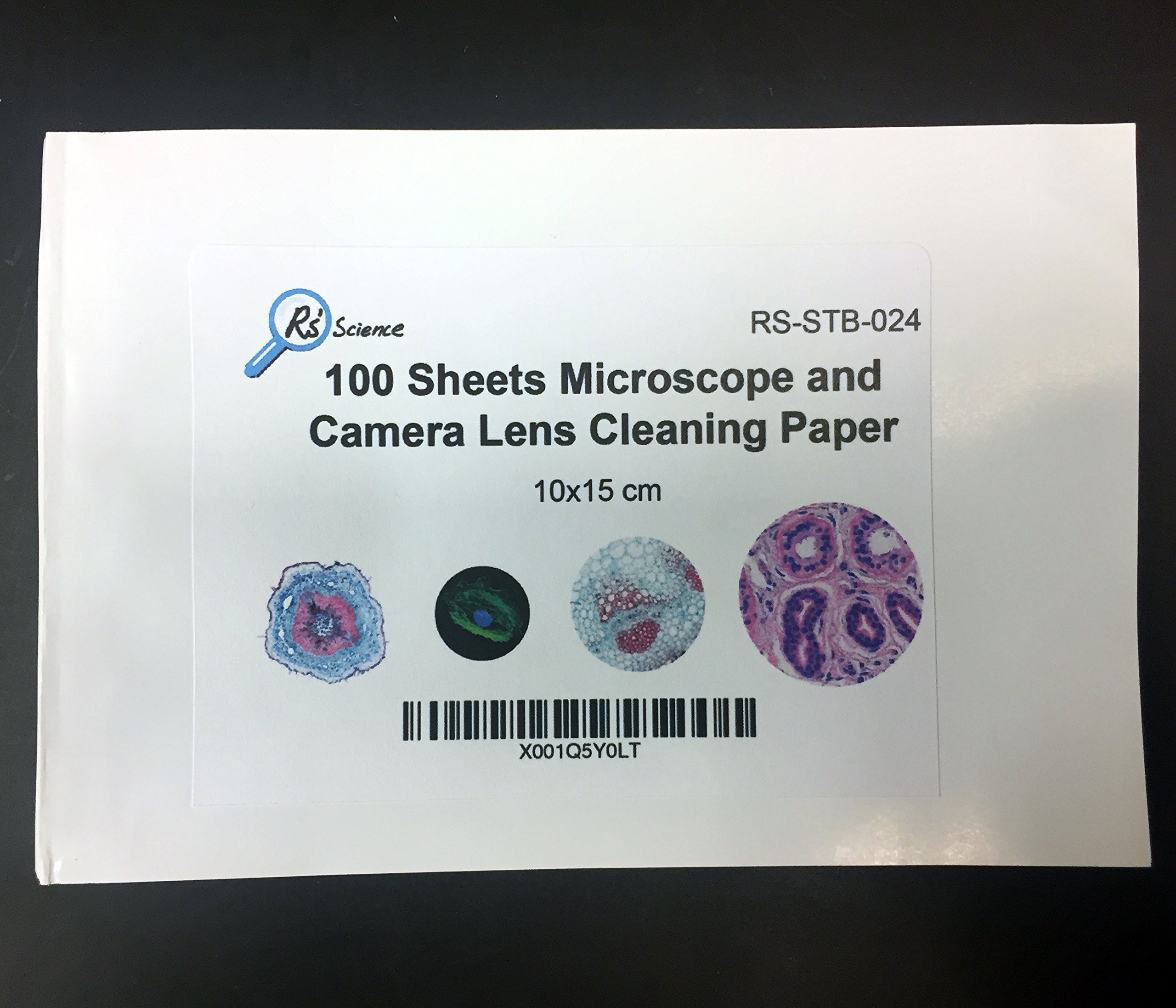 Rs' Science 300 Sheets Ultrasoft Microscope and Camera Lens Cleaning Paper - 3-Pack of 100-sheet booklets