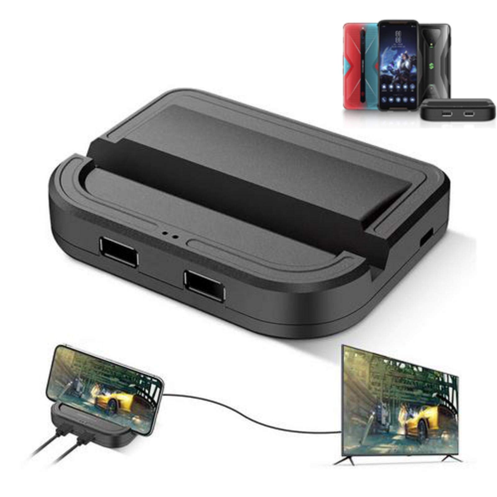 CHUWUJU USB C Wired PUBG Mobile Game Keyboard Mouse Converter Adapter, Gaming Controller Gamepad with HDMI USB 3.0 Port for Shooting Games 4k@144Hz Monitor TV, Compatible with Android Phone/Tablets