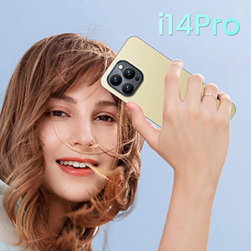 PrzSay Cheap Mobile Phone, 5.0" IPS Display, Android 8.1, Dual SIM, Dual Cameras, 1GB RAM+8GB ROM (Expandable to 128GB), Support: WiFi, Bluetooth, GPS 3G Smartphone (i14Pro-Golden)