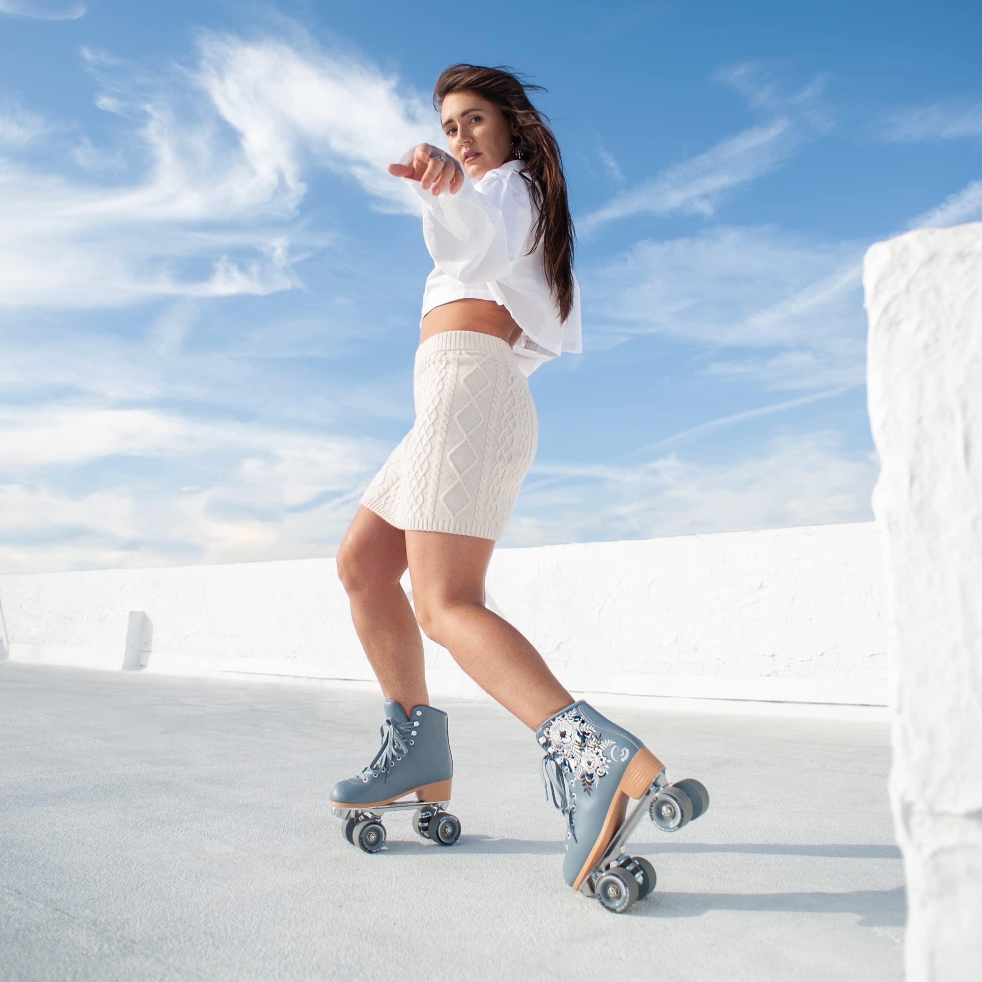 C SEVEN C7skates Cute Roller Skates for Girls and Adults (Edelweiss, Women's 9 / Men's 8)